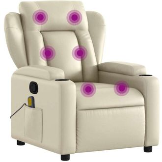 vidaXL Massagesessel Creme Kunstleder - Vidaxl