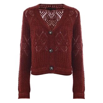 Kocca Femme, Pulls, Brun, Taille: 44 FR Cardigan en maille ajourée