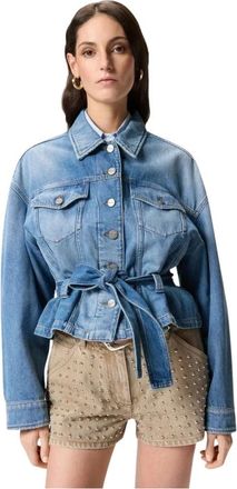 Pinko Pinko, Femme, Vestes, Bleu, Taille: 38 FR Giungla Jacket