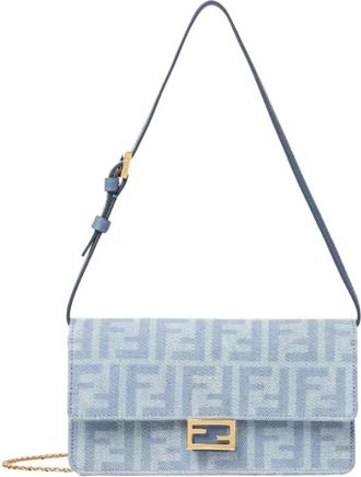 Fendi Wallet On Chain Baguette - - Bags - Damen - Blau - ONE SIZE