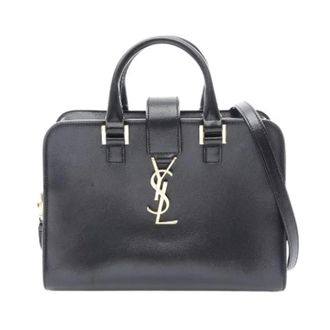 Saint Laurent Pre-owned Baby Monogram Cabas Sac &agrave; main 2-en-1 en cuir - Femme - Pre-owned - Noir - Taille: ONE Size