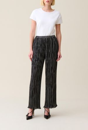 Claudie Pierlot Pantalon fluide pliss&eacute; argent&eacute;