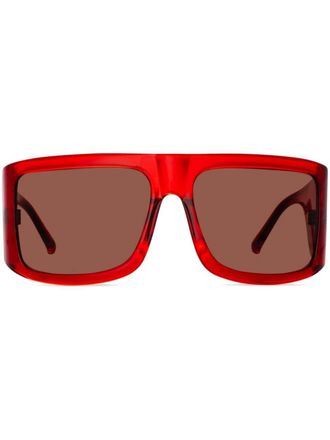 Linda Farrow lunettes de soleil Andre &agrave; monture oversize - Rouge