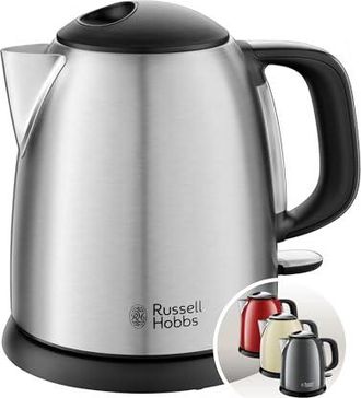 Russell Hobbs Bouilloire Electrique [Compacte & Elegante] Adventure (1L, 2400W, Ebullition rapide,filtre anticalcaire lavable, marques pour 1/2/3 tasses, Bec verseu