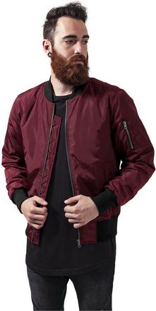 Urban Classics Herren 2-Tone Bomber Jacket Burgundy/Black, XS