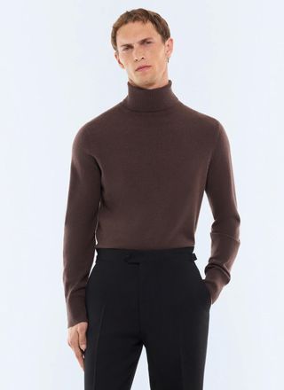 Fursac Pull col roul&eacute; en laine et cachemire - Taille XL - Homme