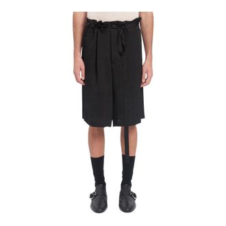 Ann Demeulemeester Schwarze Lounge-Shorts f&uuml;r M&auml;nner - - Shorts - Herren - Schwarzk - XS