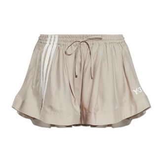 Yohji Yamamoto Femme, Shorts, Beige, Taille: 40 FR Drawstring Logo Shorts