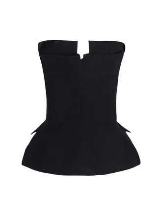 Magda Butrym Womens Cotton Bustier Corset Top Black Silk; Elastane Shirt