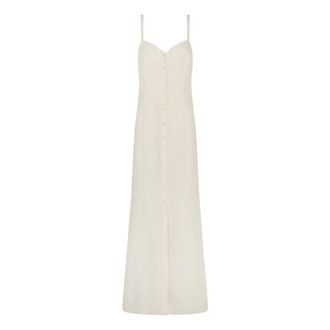 Cortana Langes &auml;rmelloses Kleid mit Knopfleiste - - Dresses - Damen - Beige - L