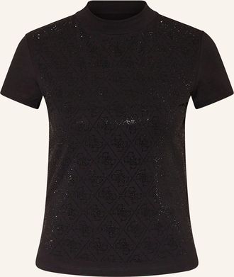Guess T-Shirt Mit Schmucksteinen schwarz
