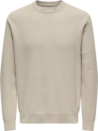 Only & Sons Herren Onsmorgan Reg 12 Structure Crew Knit, Silver Lining, M EU