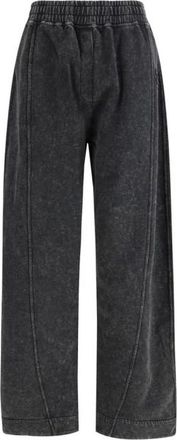 Ganni Femme, Pantalons, Noir, Taille: 38 FR Pantalon D&eacute;contract&eacute; en Coton avec Poches