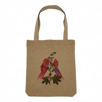 Fabulous Sac Shopping Tote Bag Aspect Lin - Triangle Flora Botanique Collage Nature Flowers Vintage Illustration 80s Zoomer Streetwear - Sac de Courses Toile E