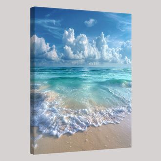 Generic Blau Wandbilder Dekoration Meer, Strand, Wellen Bilder auf Leinwand Aufh&auml;ngefertig Kunstdruck Wanddeko Bild Canvas Modern Leinwandbild mit Rahmen 70 x