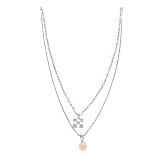 Off-white Kurze Halskette mit Anh&auml;ngern - - Accessories - Damen - Grau - ONE SIZE