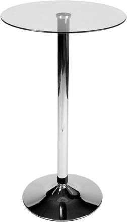 Clp Stehtisch Mit Runder Glas-Tischplatte I Ø 60 cm I Glastisch-Höhe 105 cm, Farbe:klarglas