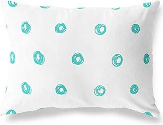 Bonamaison Le Jardin du Lin Kissen Zierkissenbezug Türkisweiß Kissenbezug, Weich Bequem, Für Zuhause Autos Büro Sofa Wohnzimmer Couch Schlafzimmer Dekor, 45x60 C