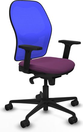 Piqueras y Crespo Gepolsterter B&uuml;rostuhl mit 2D-Armlehnen, h&ouml;henverstellbare Lendenwirbelst&uuml;tze, ausgestattet mit Sincro 5 Positionen und injiziertem Schaumstoff, Blau/