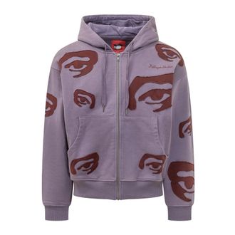 KidSuper Studios SweaT-shirt &agrave; capuche zipp&eacute; avec appliqu&eacute;s oeillets - Homme - Sweatshirts et sweats &agrave; capuche - Violet - Taille: M