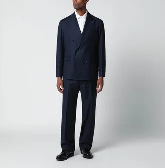 Tagliatore Blue wool double-breasted suit