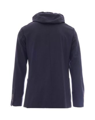 Eleventy Hooded Wool Blend Blazer - Blue