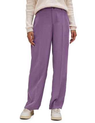 Street One Damen A376863 Hose Straight und High, Dark Dull Lilac, 42W x 30L