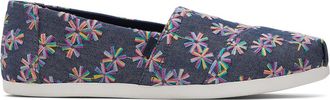 Toms Damen Alpargata Cloudbound Flacher Slipper, Marineblaues, mehrfarbiges Blumenmuster, 37.5 EU