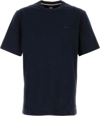 HUGO BOSS Homme, Tops, Bleu, Taille: M T-shirt &agrave; col rond avec logo discret