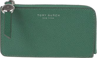 Tory Burch Femme, Accessoires, Vert, Taille: ONE Size Romy Zip-Around Card Holder