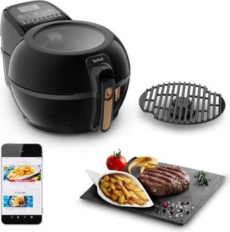 T-fal Actifry & Grill Genius Friteuse sans huile, Fonction grill, 9 menus automatiques, Grille incluse, Livre de recettes num&eacute;rique, Fabriqu&eacute; en France, air