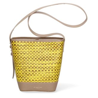 My Best Bags Firenze Strohgewebte Handtasche mit Lederbesatz - - Bags - Damen - Orange - ONE SIZE