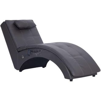 vidaXL Vidaxl - Massage Chaiselongue mit Kissen Grau Kunstleder