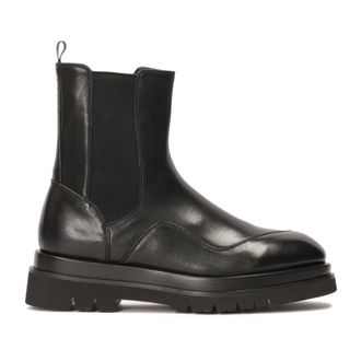 Kazar Herren Lederstiefel mit Gummieins&auml;tzen - - Shoes - Herren - Schwarzk - 41 EU