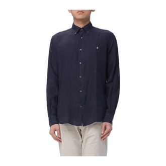 Brooksfield 202A.s034 Leinenhemd mit Haifischkragen - - Shirts - Herren - Blau - 5XL