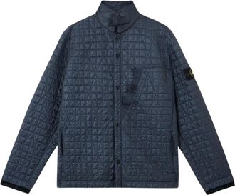 Stone Island Homme, Vestes, Bleu, Taille: XL Crinkle Reps Blouson