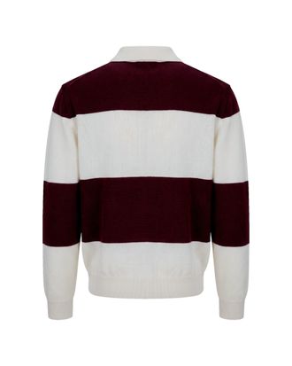 A.P.C. Striped Virgin Wool Rugby Polo Shirt - Bordeaux
