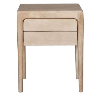 Giga Meubel Nachttisch aus Natural Mango - 2 Schubladen - 46x46x60cm - Berend