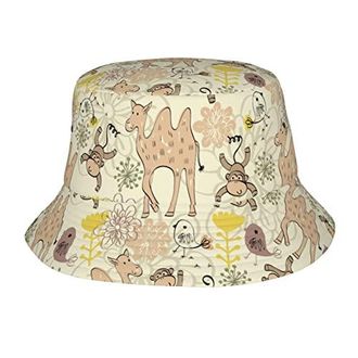 Generic Personnalisé Chapeau de Pêcheur Chameau Singe Chapeaux de Visière Doux Été Bouchon De Seau pour activités Filles Hommes