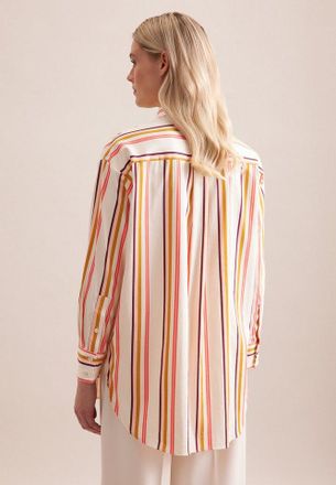 Seidensticker Longbluse Schwarze Rose 1/1 Kragen Streifen