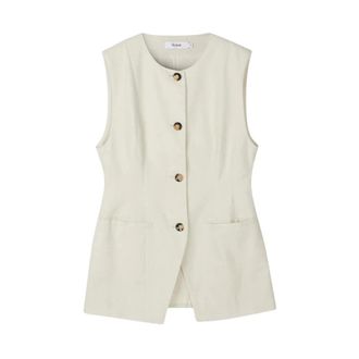 Stylein Elegante Weste aus rohem Leinen - - Suits - Damen - Beige - L