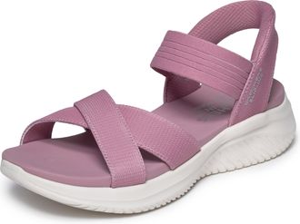 Skechers Sandale SKECHERS ULTRA FLEX 3.0-NEVER BETTER, Damen, Gr. 40, dunkelrosa, Textil, Schuhe Sandale, Freizeitschuh, Sandale mit Slip-In Funktion, Topselle