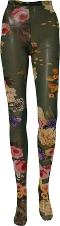 Dolce & Gabbana Womens Red Floral Fishnet Tights Stockings Pantyhose Socks Green Nylon Clothing