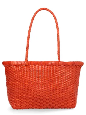 Dragon Diffusion Womens Shoulder Bag B Weave Orange Leather