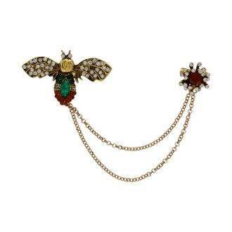 Dansk Copenhagen Broche Abeille Tracey avec cha&icirc;ne - Femme - Accessoires - Vert - Taille: ONE Size