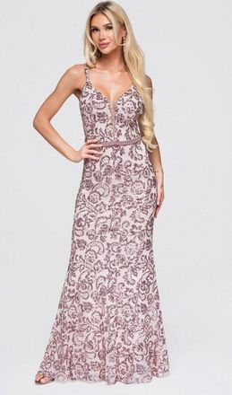 Ombre Abendkleid Dress LA-OM-DLR385 white S Pink L (kein Set, 1-tlg)