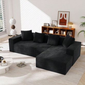 Generic Vollst&auml;ndig gepolstertes modulares Sofa ohne erkennbare Struktur - L-f&ouml;rmige Konfiguration mit tiefen Meridianen, oder Schlafzimmer