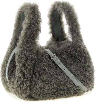 Stella McCartney Textured Sheepskin Effect Shoulder Bag - Gray