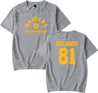 Generic Heated Rivalry Rozanov 81 Merch T-shirt unisexe d&eacute;contract&eacute; col rond &agrave; manches courtes, gris, L