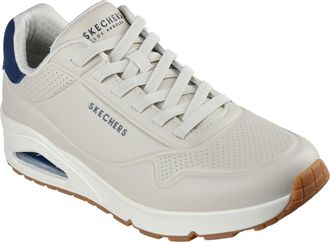 Skechers DLites Biggest Fan Fashion Sneaker f&uuml;r Damen, Nat&uuml;rliches Duraleather blaues Wildleder, 43 EU